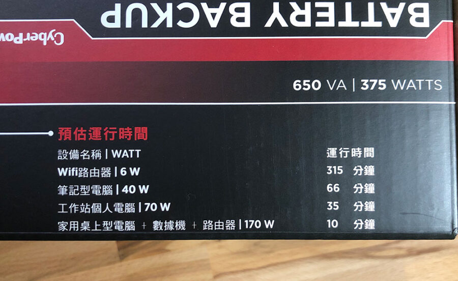 不斷電系統 UPS 選購CyberPower 650VA 開箱